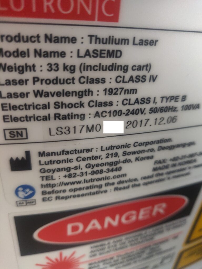 2017 Lutronic LaseMD - 1927nm Thulium Skin Rejuvenation - Free Shipping (km/pz)x - Rock Bottom ...