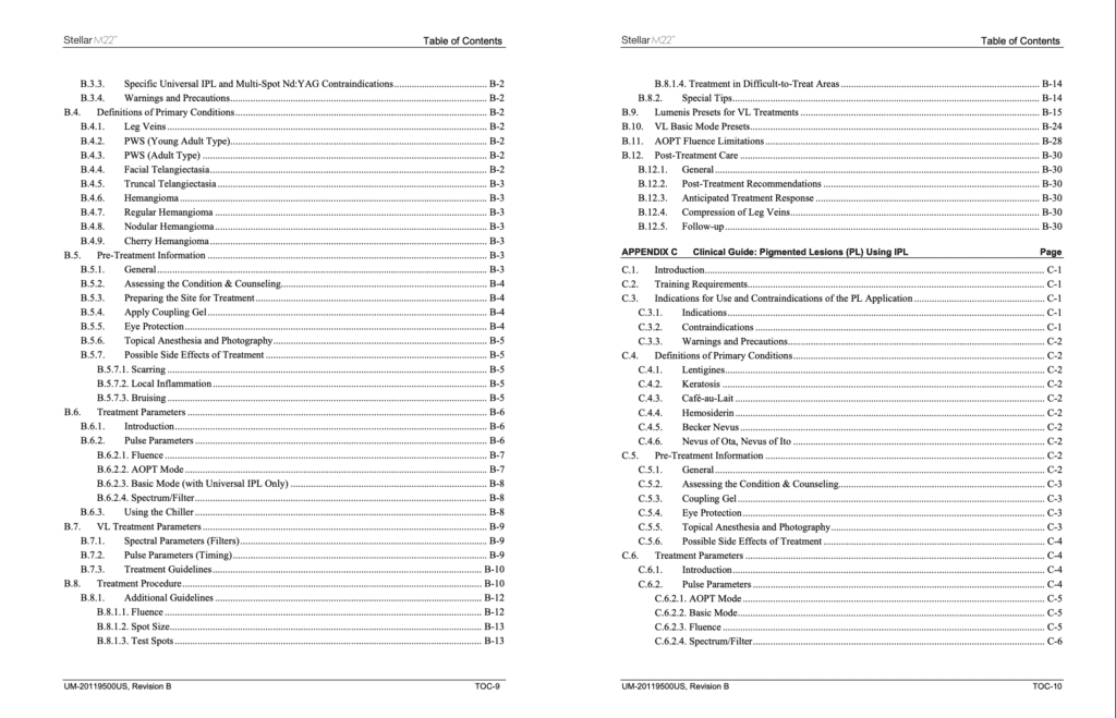 Lumenis Stellar M22 User Operator Manual & Treatment Guidelines - PDF ...